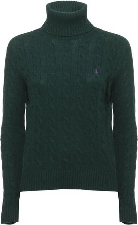 Ralph Lauren Femme, Pulls, Vert, Taille: 38 FR Pull &agrave; col roul&eacute; torsad&eacute;