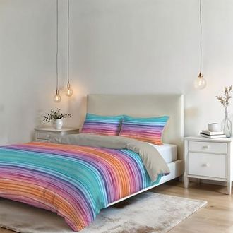 Italian Bed Linen Fantasy Italian Bed Linen Bettbezug, Rainbow, Doppelte, Mikrofaser, Regenbogen