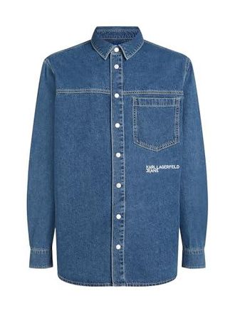 Karl Lagerfeld CHEMISE EN JEAN JAMBE R&Eacute;GULI&Egrave;RE, BLEU FONC&Eacute;, M