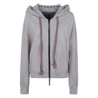 Ziggy Chen Sweat &agrave; capuche court zipp&eacute; - Femme - Sweatshirts et sweats &agrave; capuche - Gris - Taille: 34 FR