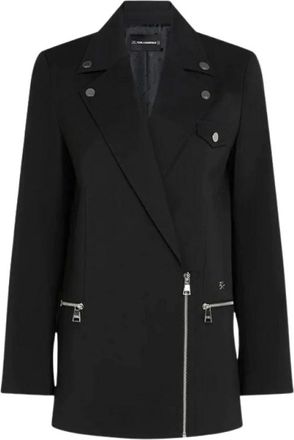 Karl Lagerfeld Femme, Vestes, Noir, Taille: 38 FR Biker Blazer