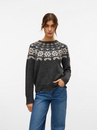 Vero Moda Strickpullover VMSIMONE LS NORDIC PULLOVER GA REP BOO