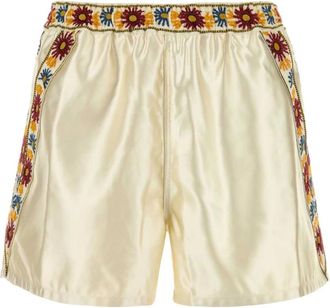 Bode Femme, Shorts, Beige, Taille: 44 FR Candyfloss Shorts