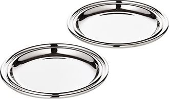 Edzard 2er-Set Untersetzer Astoria, Durchmesser 11 cm, edel versilbert und anlaufgesch&uuml;tzt - Gl&auml;seruntersetzer, Gl&auml;serteller, Flaschenuntersetzer, Flaschente