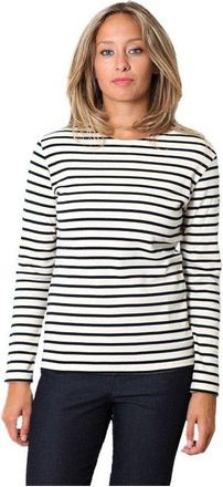 Armor Lux Damen T-Shirt, Mehrfarbig (Nature/Rich Navy Bi7), XXXX-Large (Herstellergröße: 7)