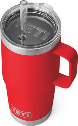 Yeti Rambler Trinkbecher Mit Trinkhalmdeckel, Rescue Red, 25 oz (739 ml)