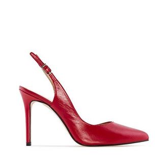 Andres Machado Escarpins &eacute;l&eacute;gants pour Femmes et Adolescentes en Cuir pour l&acute;&eacute;t&eacute; - Daniela - Talon Aiguille et Fermeture &agrave; Boucle - Rouge, EU Taille 35