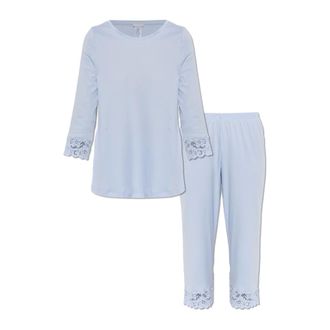 Hanro Femme, V&ecirc;tements de nuit et de d&eacute;tente, Bleu, Taille: 36 FR Moments NW Ensemble Pyjama Deux Pi&egrave;ces
