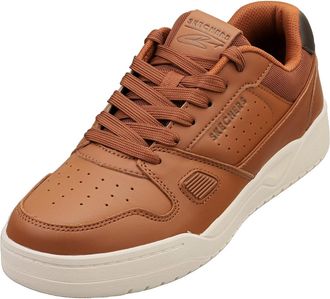 Skechers Herren Koopa Harry Kane Court Sneaker, Chestnut Leather, Suede/Mesh/Brown Trim, 45.5 EU