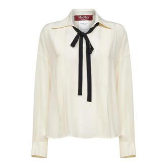 Max Mara Seidenbluse mit Schleife - - Blouses & Shirts - Damen - Beige - XS