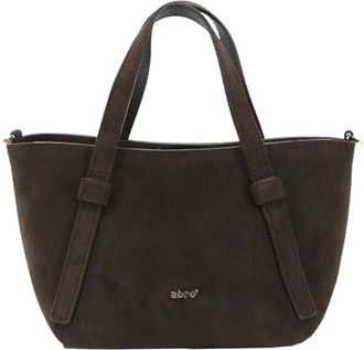 Abro sac à main sac à épaule bandoulière Leather Suede COSMO Mini Handbag Dark Brown marron foncé