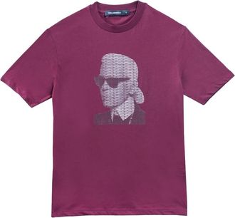 Karl Lagerfeld Homme, Tops, Rouge, Taille: 2XL Logo Face T-shirt