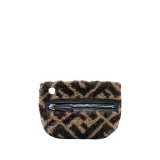 Fendi Pre-owned Shearling Clutch - Femme - Pre-owned - Brun - Taille: ONE Size