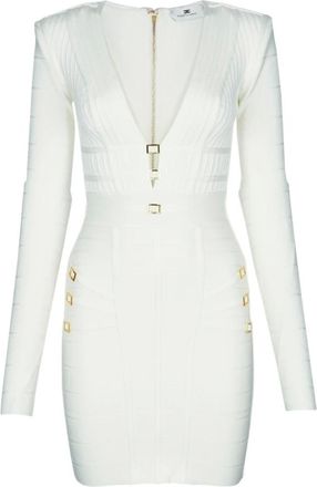 Elisabetta Franchi Femme, Robes, Blanc, Taille: 42 FR Abito in maglia