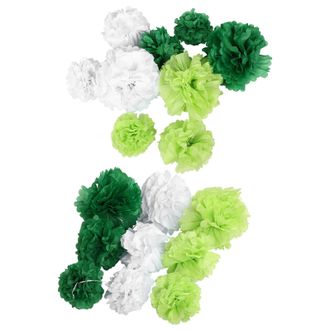 Artibetter 24 St&uuml;cke Gr&uuml;ne Seidenpapier Pompons zum Aufh&auml;ngen Gr&uuml;ne Seidenpapier Blumen f&uuml;r Hochzeit und Party Dekoration f&uuml;r Abschlussfeier und Geburtstag