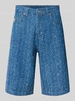 Karl Kani Jeansshorts mit Strukturmuster und Eingrifftaschen