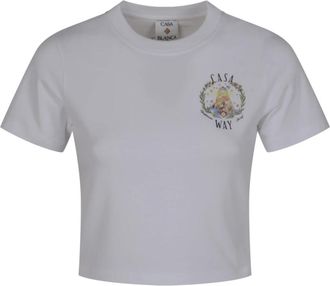 Casablanca Femme, Tops, Blanc, Taille: 38 FR Casa Way Baby Tee