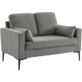 Sweeek 2-Sitzer-Sofa, mit Cordbezug und Metallf&uuml;&szlig;en, Cord, Hellgrau
