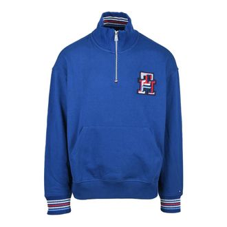 Tommy Hilfiger Felpa Collo con Zip - - Sweatshirts & Hoodies - Herren - Blau - S