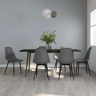 vidaXL Esszimmerst&uuml;hle 6 Stk. Grau pp Vidaxl