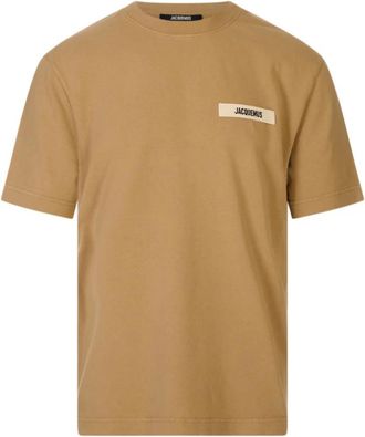 Jacquemus Homme, Tops, Brun, Taille: S Le T-Shirt Gros Grain