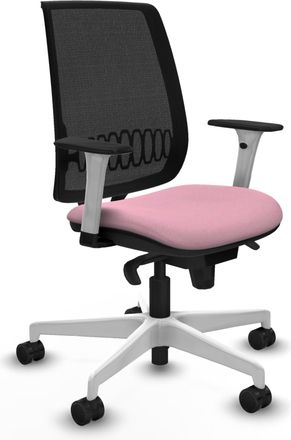 Piqueras y Crespo Schreibtischstuhl Rosa Alares mit wei&szlig;en und schwarzen Armlehnen, h&ouml;henverstellbare Lendenwirbelst&uuml;tze, mit 5 Positionen und injiziertem Schaumstoff, 