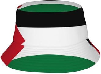 Generic Chapeau De Seau Image du Drapeau De L&Eacute;tat De Palestine Chapeaux De Soleil De Plage Pliable Mode Bonnet Soleil, pour Chasse, Plage, Le Camping, 56-58cm