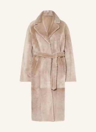 Manzoni24 Manzoni 24 Ledermantel Zum Wenden beige