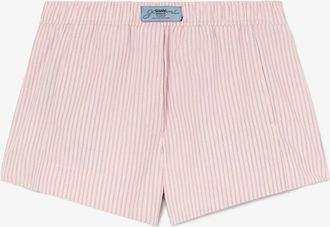 Ganni Short &eacute;lastiqu&eacute; rose Coton Biologique - Taille 40 - Pour Femme