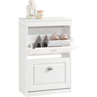 SoBuy Sobuy - Meuble Chaussure Rangement Chaussure avec 2 Abattants, Armoire &agrave; Chaussures Entr&eacute;e Meuble &agrave; Chaussures Range Chaussures 8 Paires pour Couloir