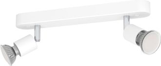 Eglo Deckenlampe 2-flammig Stecci-E, Deckenstrahler f&uuml;r Schlafzimmer und Flur, Spot Deckenleuchte aus Stahl und Kunststoff in Wei&szlig;, GU10 Fassung