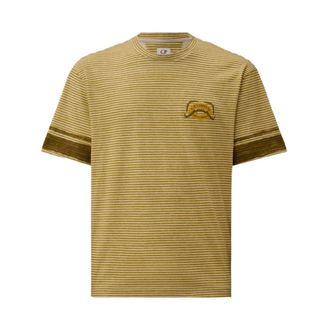 C.P. Company C.p. Company, Homme, Tops, Vert, Taille: XL T-Shirt Imprim&eacute; en Jersey 20/1 &agrave; Manches Courtes avec Logo