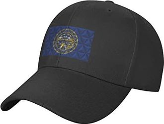 Generic Casquette De Camionneur Effet Polygonal du Drapeau du Nebraska Chapeau De Golf Respirant,Anti UV Casquette Trucker pour Randonn&eacute;e Femme Voyages