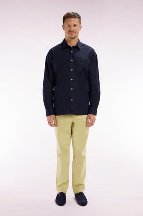 Eden Park Pantalon Chino Sans Plis En Coton Stretch Ivoire Coupe Droite