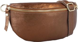 Gusti Leder G&uuml;rteltasche Brinja - Bauchtasche Umh&auml;ngetasche Crossbody Tasche Ledertasche Damen Braun Gl&auml;nzend Leder