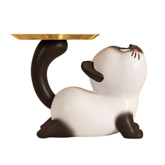 Generico Dekorative Sch&uuml;ssel, Katzenfigur, mit Ablagefach, Harzschale f&uuml;r Schl&uuml;ssel, f&uuml;r S&uuml;&szlig;igkeiten und dekorative Gegenst&auml;nde im Flur, Wohnzimmer, Esszimmer 