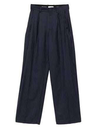 The Mannei pinstripe-pattern wide-leg trousers - Blau