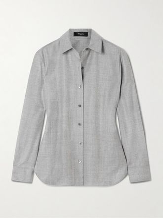 Theory Chemise En Flanelle De Laine - Gris
