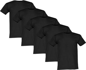 Fruit Of The Loom Original T Shirt 5er-Pack Herren, Schwarz (Black), 4XL