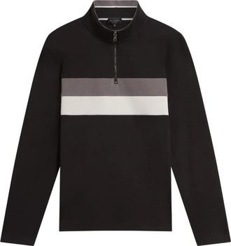 Ted Baker Fleece-Oberteil f&uuml;r Herren, mit kurzem Rei&szlig;verschluss (Schwarz)