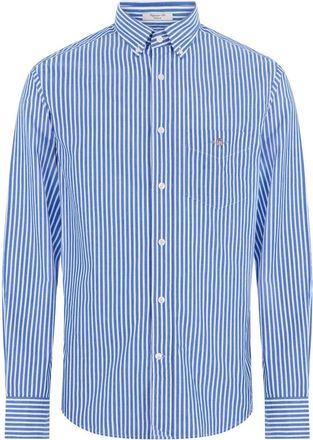 GANT Homme, Chemises, Bleu, Taille: XL Chemise Popeline Classique Ray&eacute;e Coupe Standard