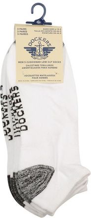 Dockers 3 PACK LOW CUTS with 1/2 CUSHION WHITE One size