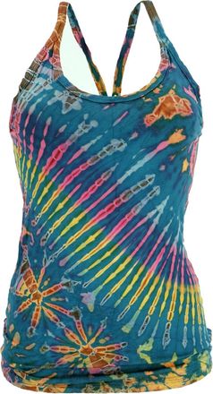 Guru Shop Batik Hippie Top, Unikat Tank Top - Petrol, Damen, Synthetisch
