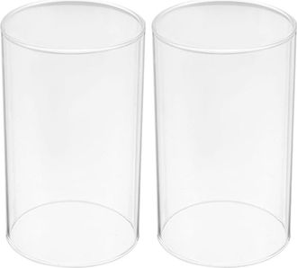 BESPORTBLE Glaszylinder Ohne Boden 6cm Durchmesser: 2 Stücke Glaszylinder Windlichtgläser Transparenter Kerzenhalter Teelichtgläser Glas Windlicht Ersatzzylinder