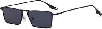 Generic Lunettes De Soleil M&eacute;tal Carr&eacute; Cadre Hommes Et Femmes F&ecirc;te Vacances Lunettes De Soleil(Black)
