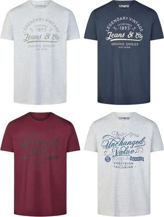 Riverso Tshirt Herren Baumwolle Regular Fit RIVLeon 4er Set Pack Rundhals Kurzarm Sommer Tee Shirt Print, Gr&ouml;&szlig;e:3XL, Farbe:Farbmix 15