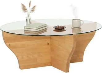 Dmora Couchtisch Almach 92x92x36h cm Braun mit Zeitungsablage