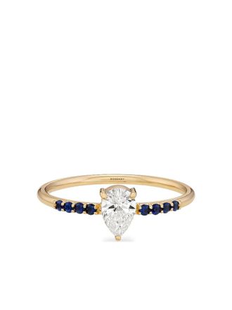 ROSEKEY bague Pixies Solitaire en or rose 18ct sertie de saphirs et de diamant