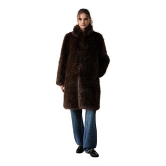 Liu Jo Manteau en fausse fourrure - Femme - Manteaux - Brun - Taille: 40 FR