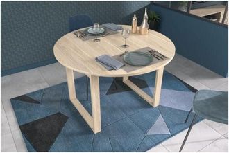 Parisot Table a manger extensible - betty - Ronde - Décor chene - 4 / 6 personnes - 120 / 155 x 120 x 75 cm
